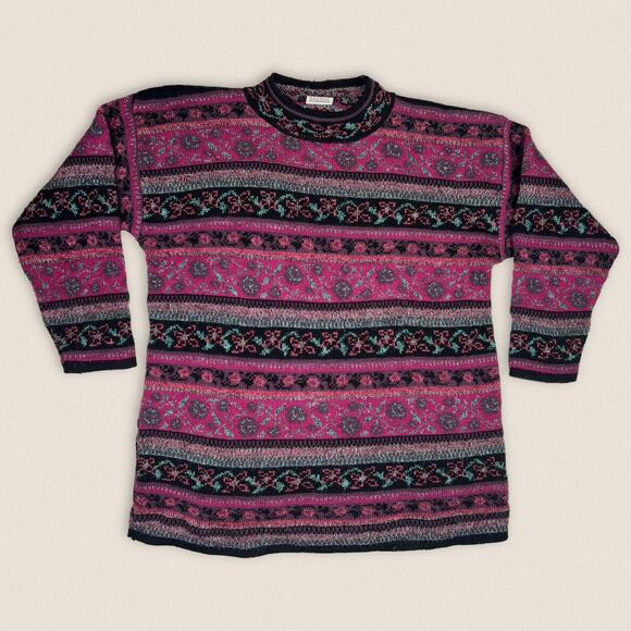 Classic Elements | Sweaters | Vintage Grandma Sweater Mock Neck Roses ...